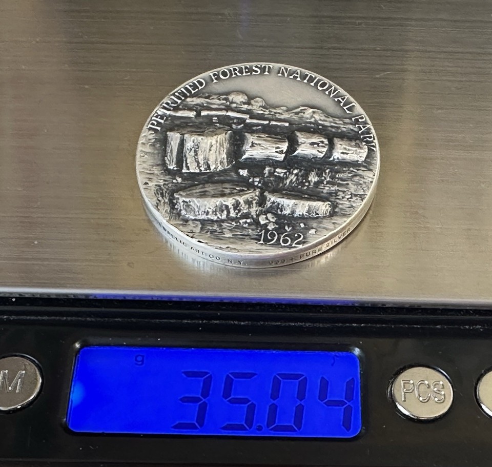 1972 PETRIFIED FOREST: National Parks Centennial .999 Pure Silver, Wolf ...