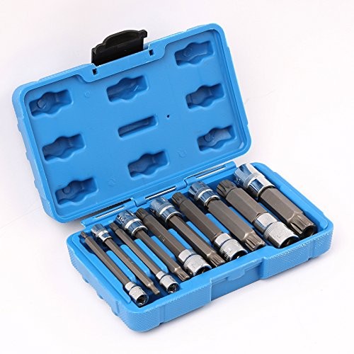 10Pcs XZN Triple Square Socket Kit Spline Socket Bit Set Long Drive ...
