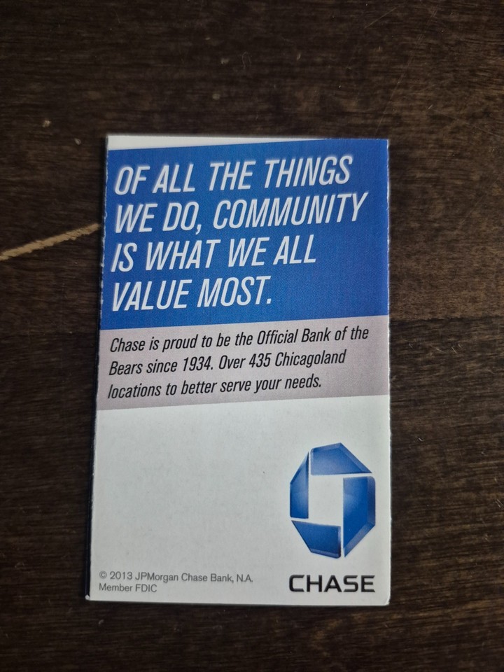 2013 Chicago Bears Pocket Schedule | eBay