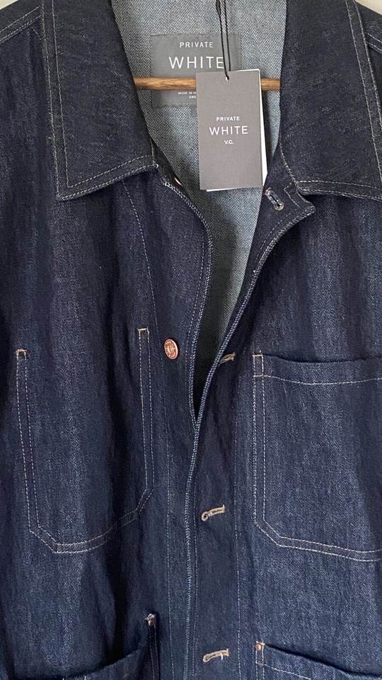 Private White vc Mill Denim Jacket Size 7 Navy Excellent Condition With ...