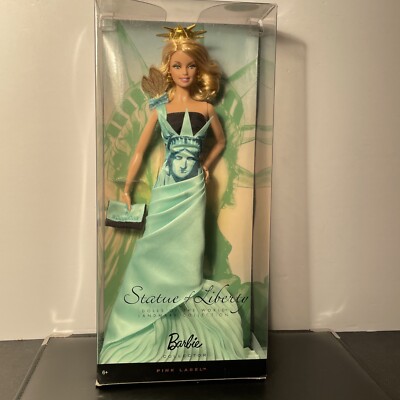 MATTEL BARBIE STATUE OF LIBERTY DOLL LANDMARK COLLECTION T3772 BRAND ...