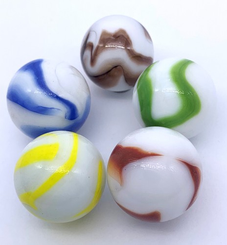 25mm Old Fashion Glass Shooter Mega Marbles Pk 5 Mixed Colors Vacor Pre ...