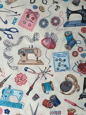 Nutex Fabric - Sew Vintage Sewing Panel - Patchwork Quilting ...