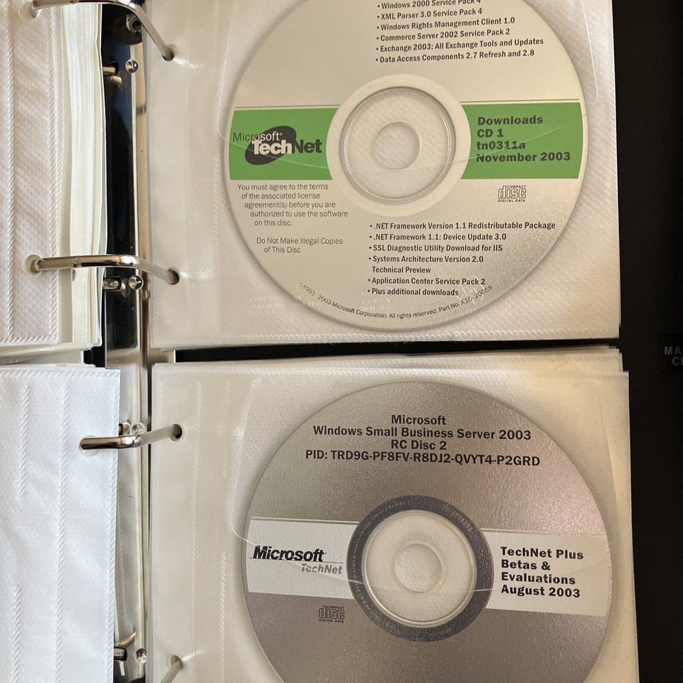 Microsoft TechNet Subscription Binders - 91 CDs 2003 | eBay