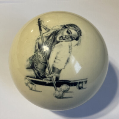 Pool/Billiards Blonde Pin-Up Girl Playing Custom Cue Ball Great Gift ...