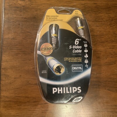 New Phillips S-Video Cable M62791 24K Gold Plated Connectors 6 Foot ...