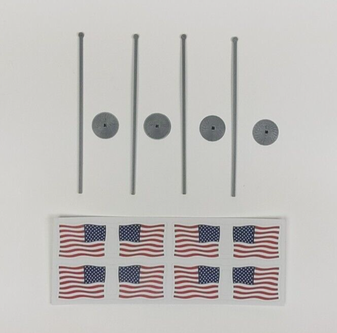 SW Replicas HO Scale Kit 270-5500: FLAG POLE with USA FLAG - Set of 4 ...