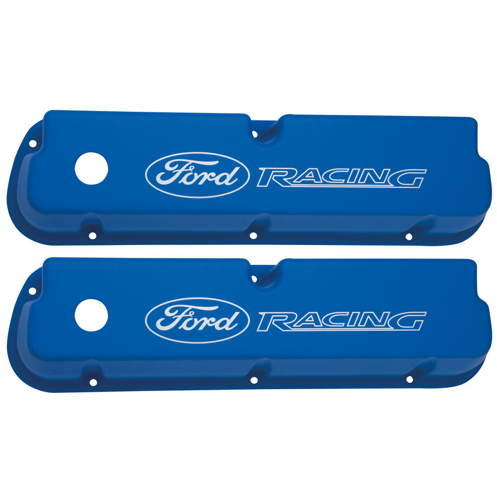 Ford Performance Valve Cover Tall Blue Satin With Ford Racing Logo Pair ...