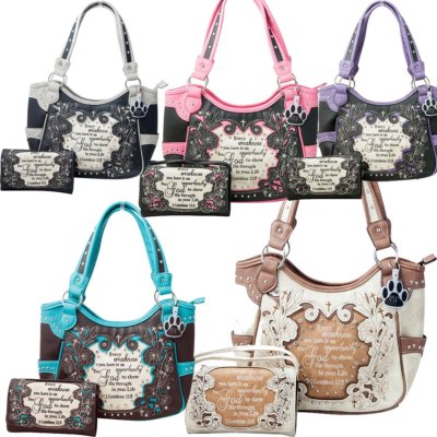 Western Purse Conceal Carry Cross Bible Scripture Verse Women Handbag ...