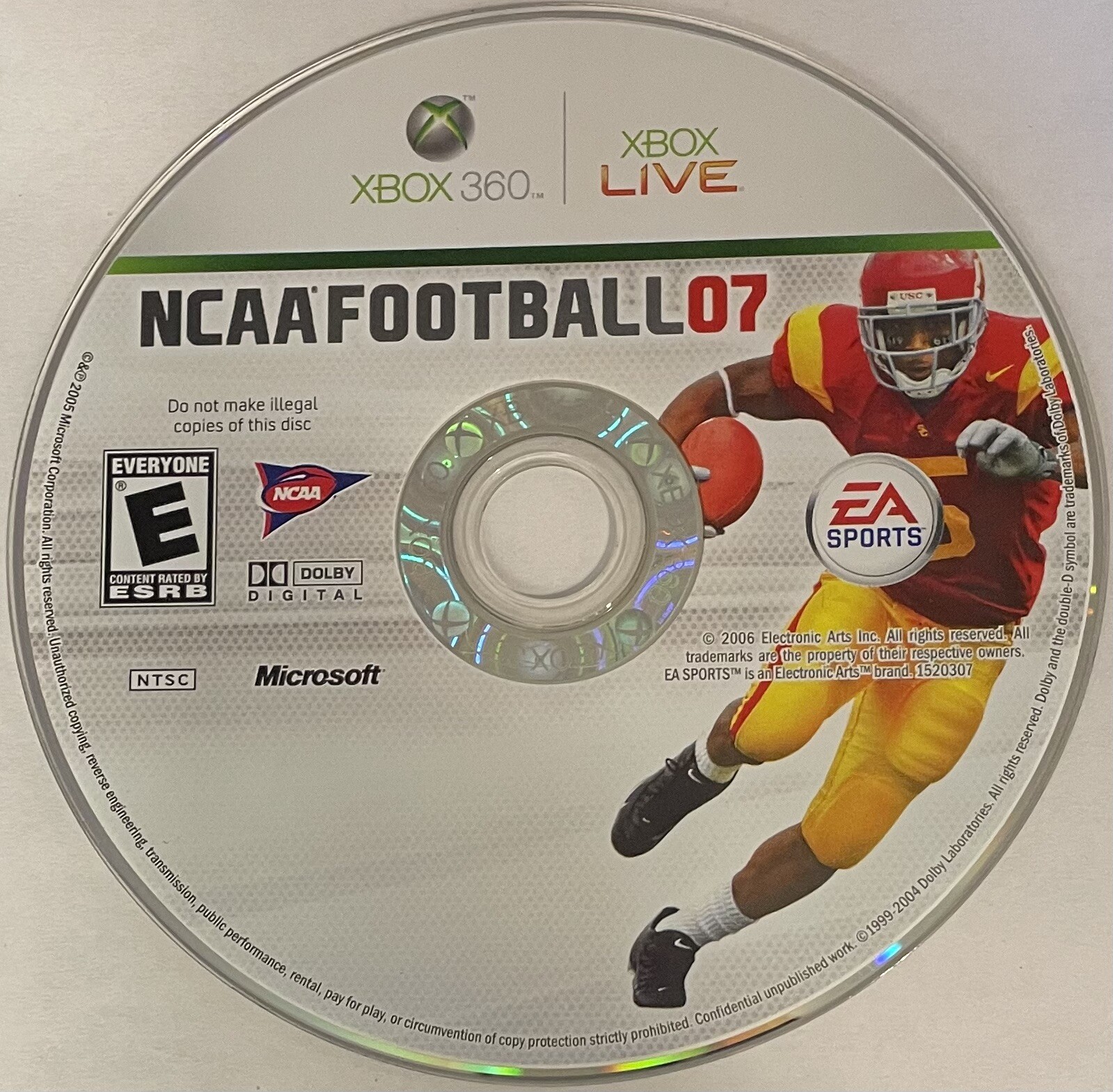 NCAA Football 07 (Microsoft Xbox 360, 2007) DISC ONLY | NO TRACKING ...