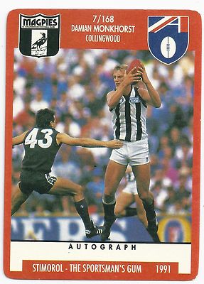 1991 Stimorol (7) Damian MONKHORST Collingwood "" | eBay