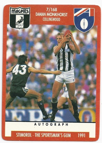 1991 Stimorol (7) Damian MONKHORST Collingwood "" | eBay