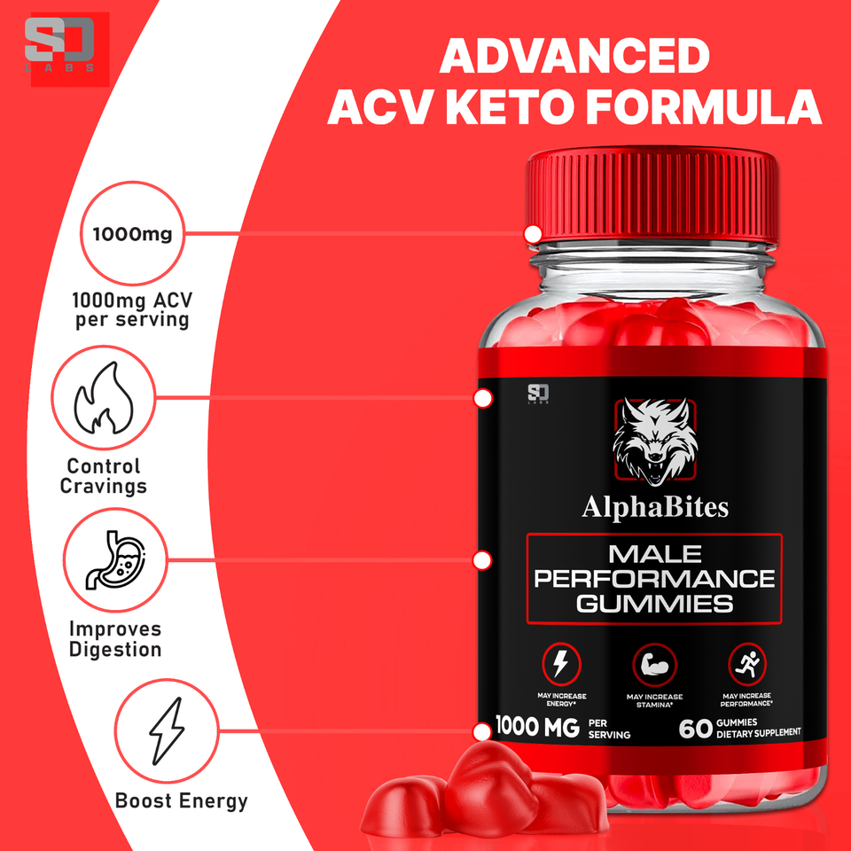 (5 Pack) Alpha Bites Male Gummies for Men Performance Alphabites (300 ...