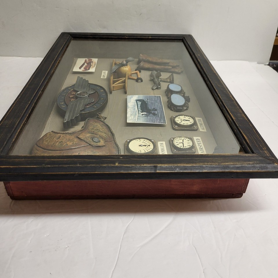 Vintage “Aviation” Shadow Box Display –WW Plane Memorabilia Replicas | eBay