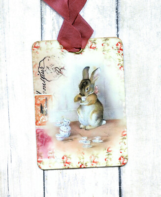 Hang Tags TEA TIME BUNNY RABBIT TAGS #669 or MAGNET Gift Tags | eBay