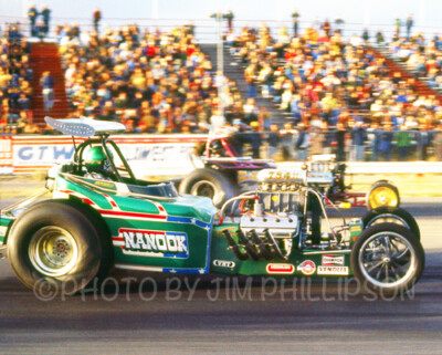 FUEL ALTERED DRAG RACING PHOTO NANOOK & BLACK MAGIC FREMONT 1976 NHRA ...