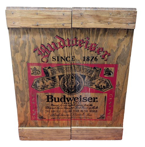 Budweiser Wood Display Crate Cabinet Box Shelves 15” x 19” x 4 ...