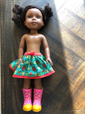 AG WELLIE WISHERS KENDALL 14" DOLL BLACK AFRICAN AMERICAN DOLL/BOOTS ...