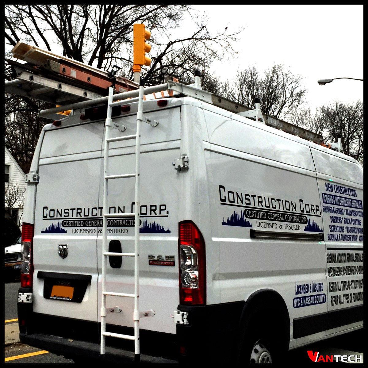 Vantech 3 Bar White ALUMINUM Ladder Roof Rack System w/ROLLER RAM Promaster | eBay