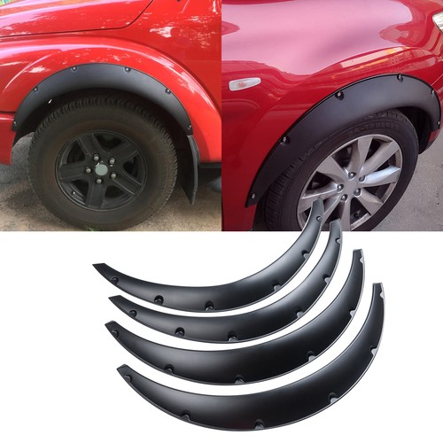 4pc Black Plastic Universal Wheel Arch Fender Flare Set 3.5in 90mm 35in ...