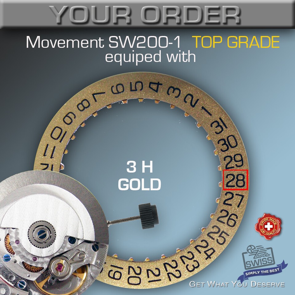 MOVEMENT AUTOMATIC SELLITA SW200-1, TOP GRADE GLUCYDUR BALANCE (COMP ...