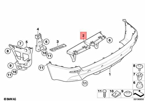 Genuine BMW E70 E70N SUV Trim Bumper Mount Central Rear OEM 51127226939 ...