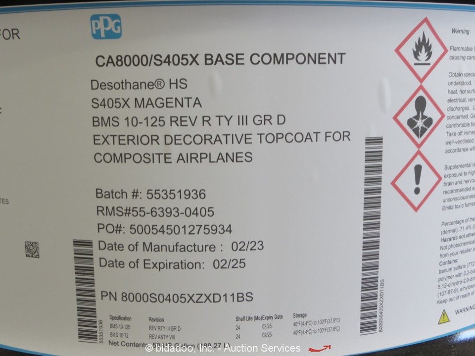 PPG Aerospace CA8000 Desothane HS Magenta Exterior Paint (50) Gal ...
