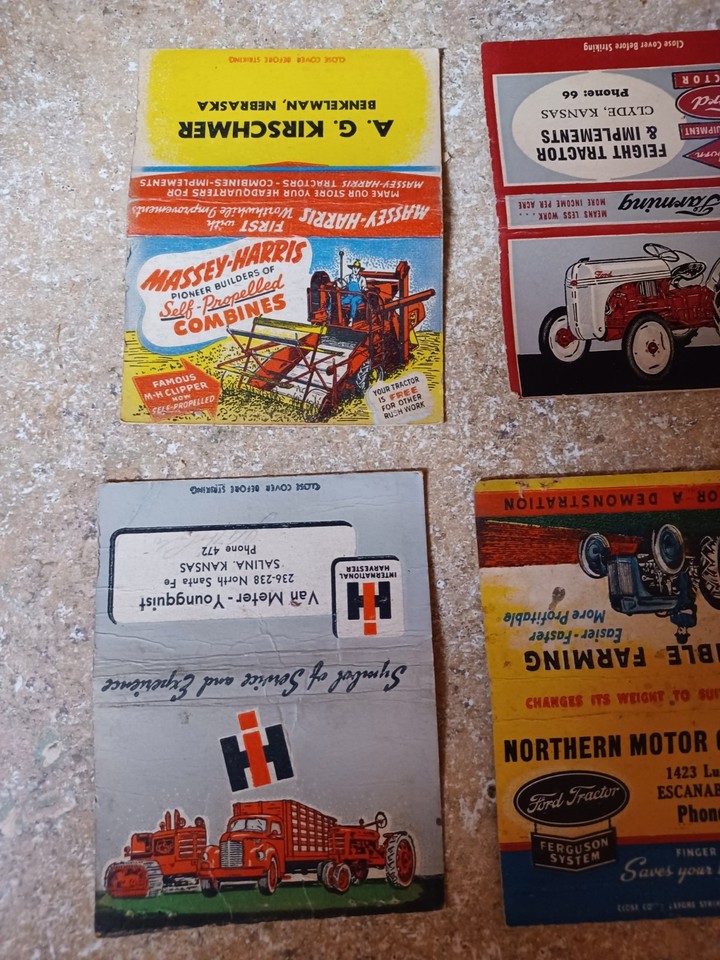 8 Matchbook Cover Oliver Massy Harris Allis Chalmers Ford International ...