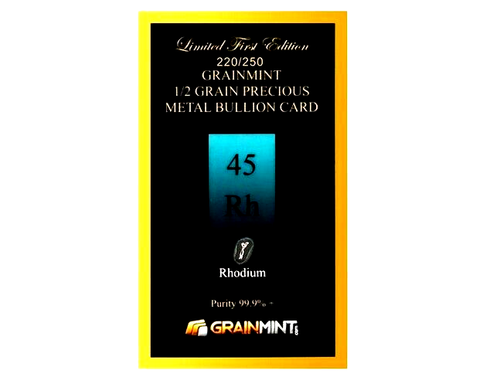 1/2 GRAIN 99.9% PURE RHODIUM CRYSTAL METAL - IN COA CARD | eBay