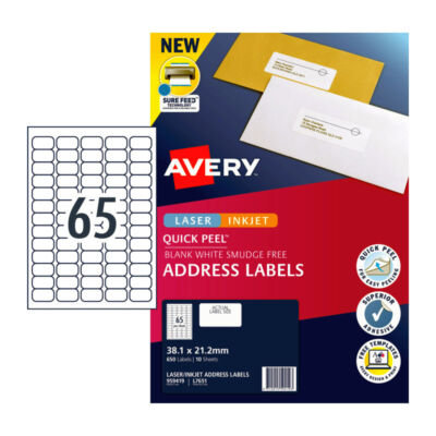AVERY Label QP L7651 65Up Pack of 10 | eBay