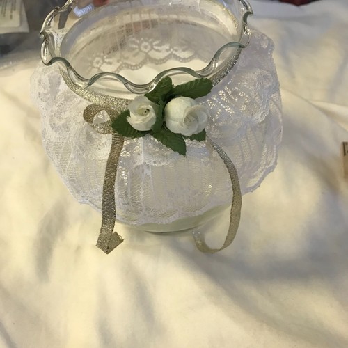 Vintage Laced trim glass candy dish | eBay