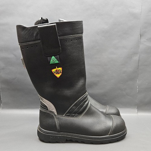 Haix Fire Hunter AF Structural Firefighter Boots Mens 9.5 Wide Black ...