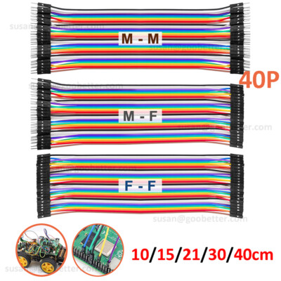 40 Dupont Cables Jump Wire M-F M-M F-F Jumper Ribbon Breadboard Cable ...