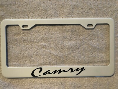 Toyota CAMRY White License Plate with black engraved letters | eBay