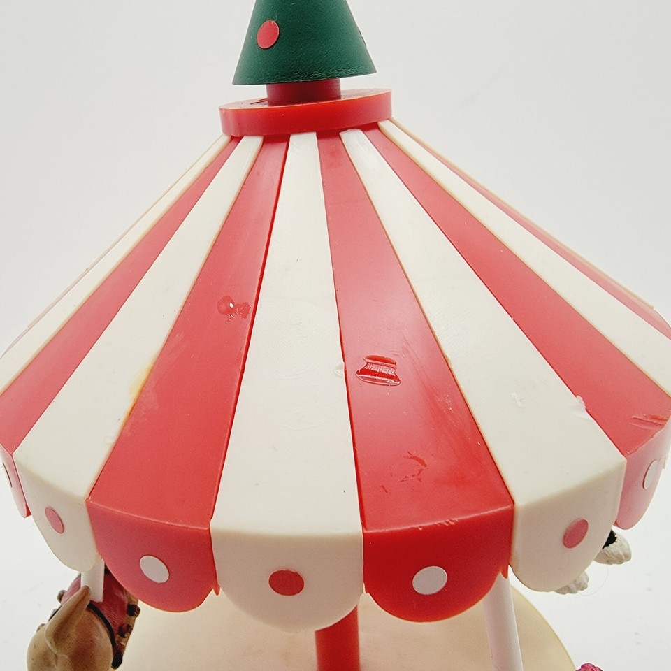 VTG 1995 Holiday Workshop 8.5” Christmas Carousel Lighted Merry Go ...
