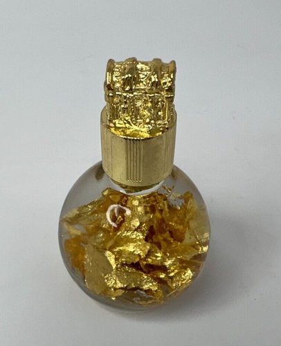 Floating 24 Karat Gold Flakes Round Glass Bulb Treasure Chest Lid ...