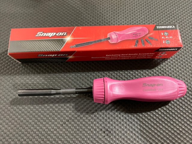 Find Snap On Tools Pink Ratcheting Magnetic Screwdriver With 5 Bits