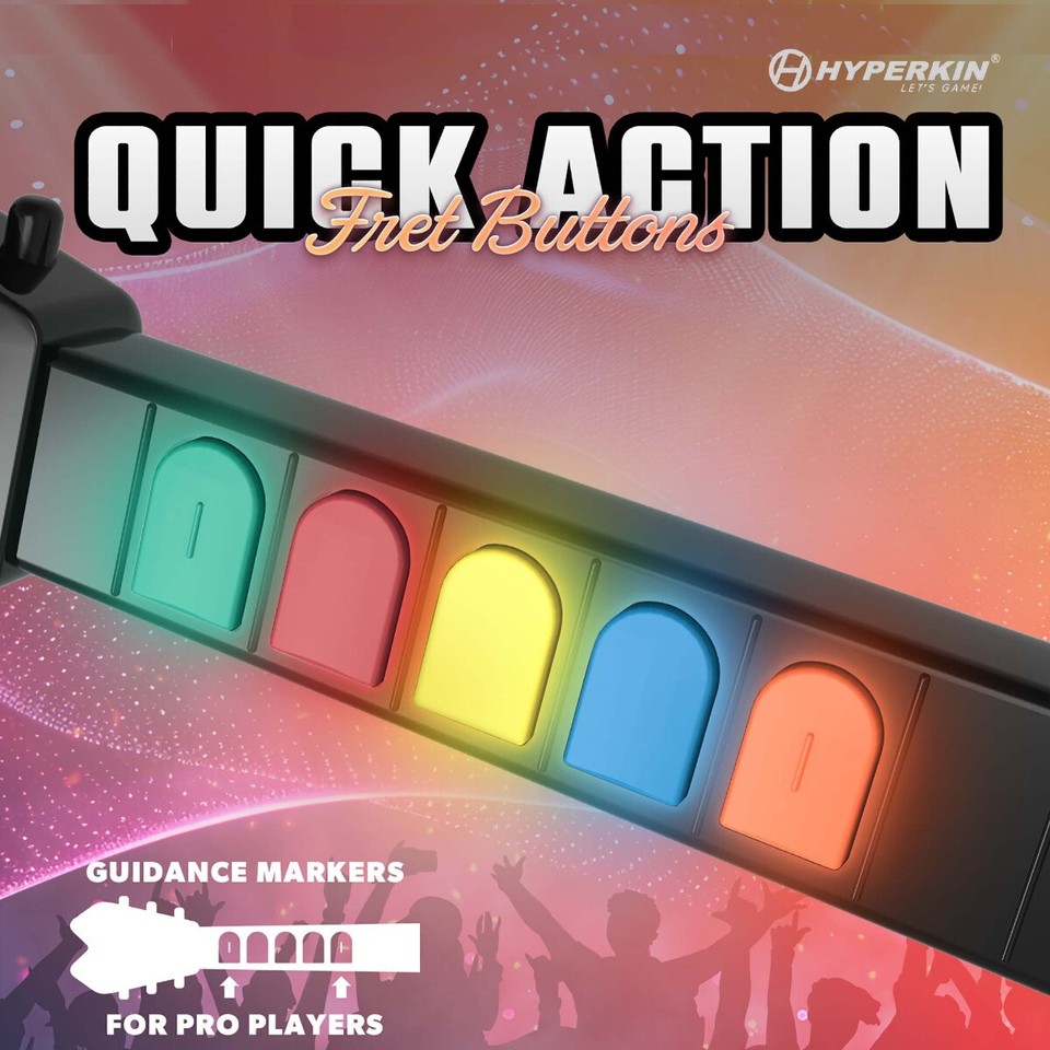 Hyperkin Wii Hyper Strummer Wireless Guitar Controller for Guitar Hero ...