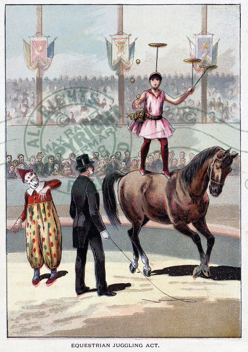 Circus Sights 1890 McLoughlin Bros RHYMES Animals Clowns Horses ...