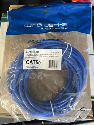 WIREWERKS Cable CAT5eBLU Ethernet Cable 25ft | eBay