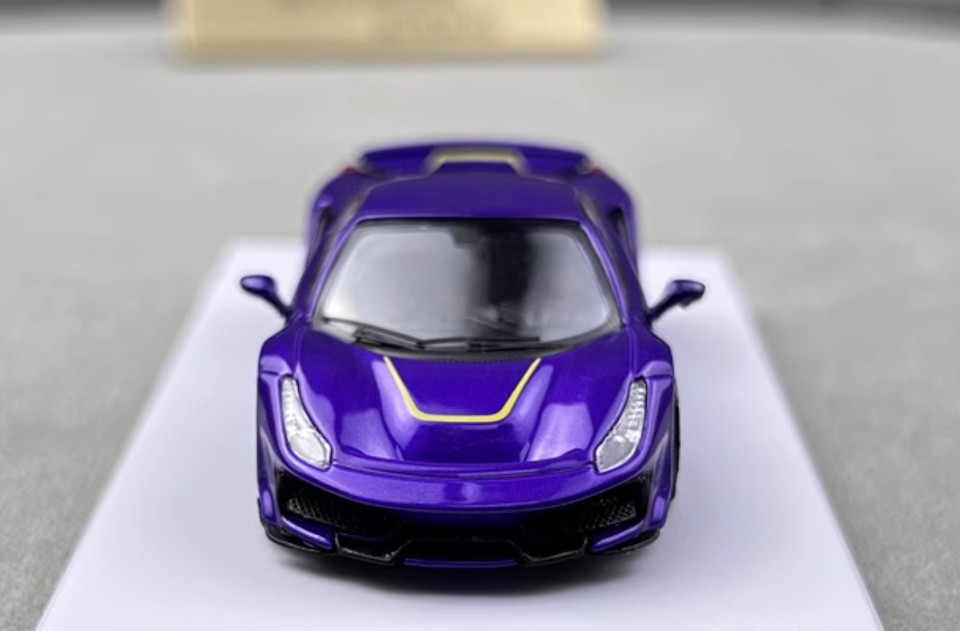 DCM 1:64 Purple Novitec 488 Pista Racing Sports Model Diecast Metal Car ...