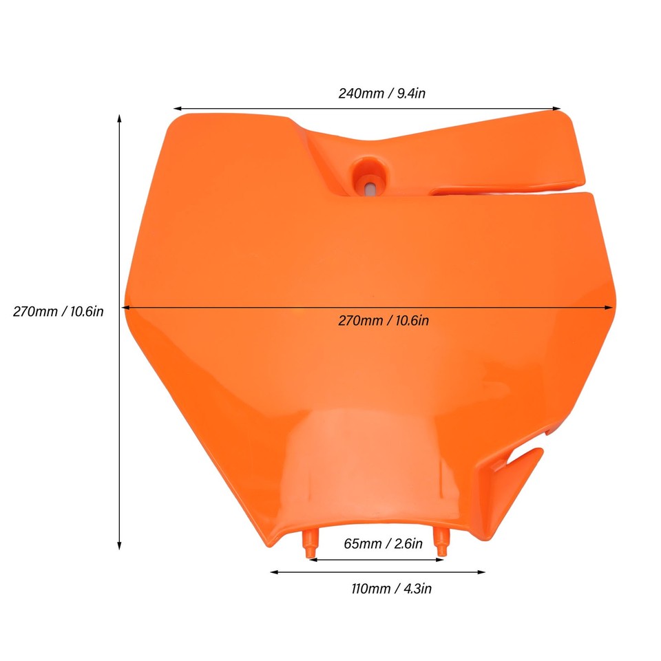 Orange Motorcycle Front Number Plate ABS Plastic Motorcycle Name Plates ...