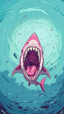 Shark Sticker (3 Inch) Square Teeth Chomp Scary Ocean Predator Fish | eBay