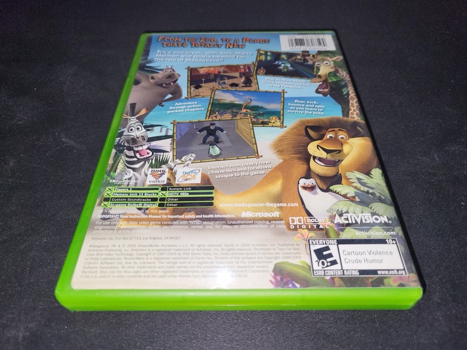 DreamWorks Madagascar Black Activision Microsoft Xbox MINT condition ...