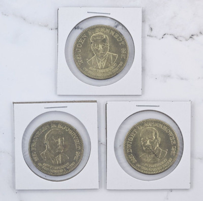 Vintage Presidential Commemorative Coins - Roosevelt Kennedy Eisenhower ...