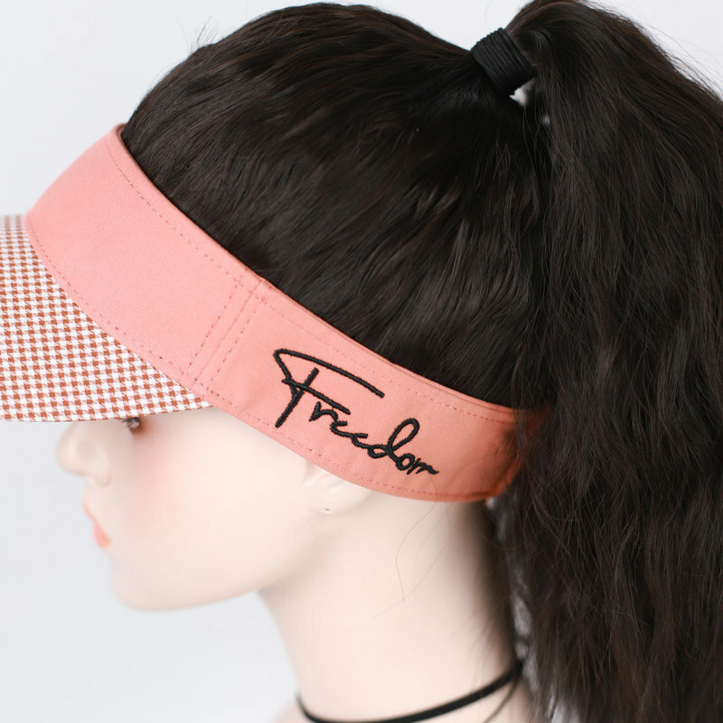 Backless Baseball Caps with Ponytail Hair Wigs for Girls Hat Wigs Sun ...