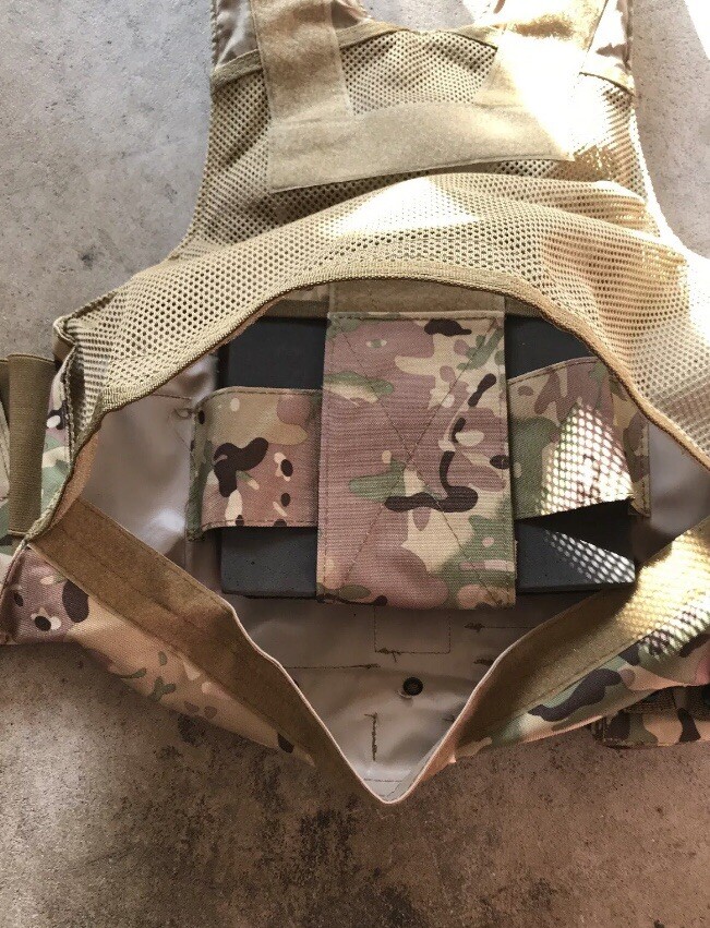 Multicam Tactical Vest Plate Carrier With Plates- 2 8x10 curved Plates ...