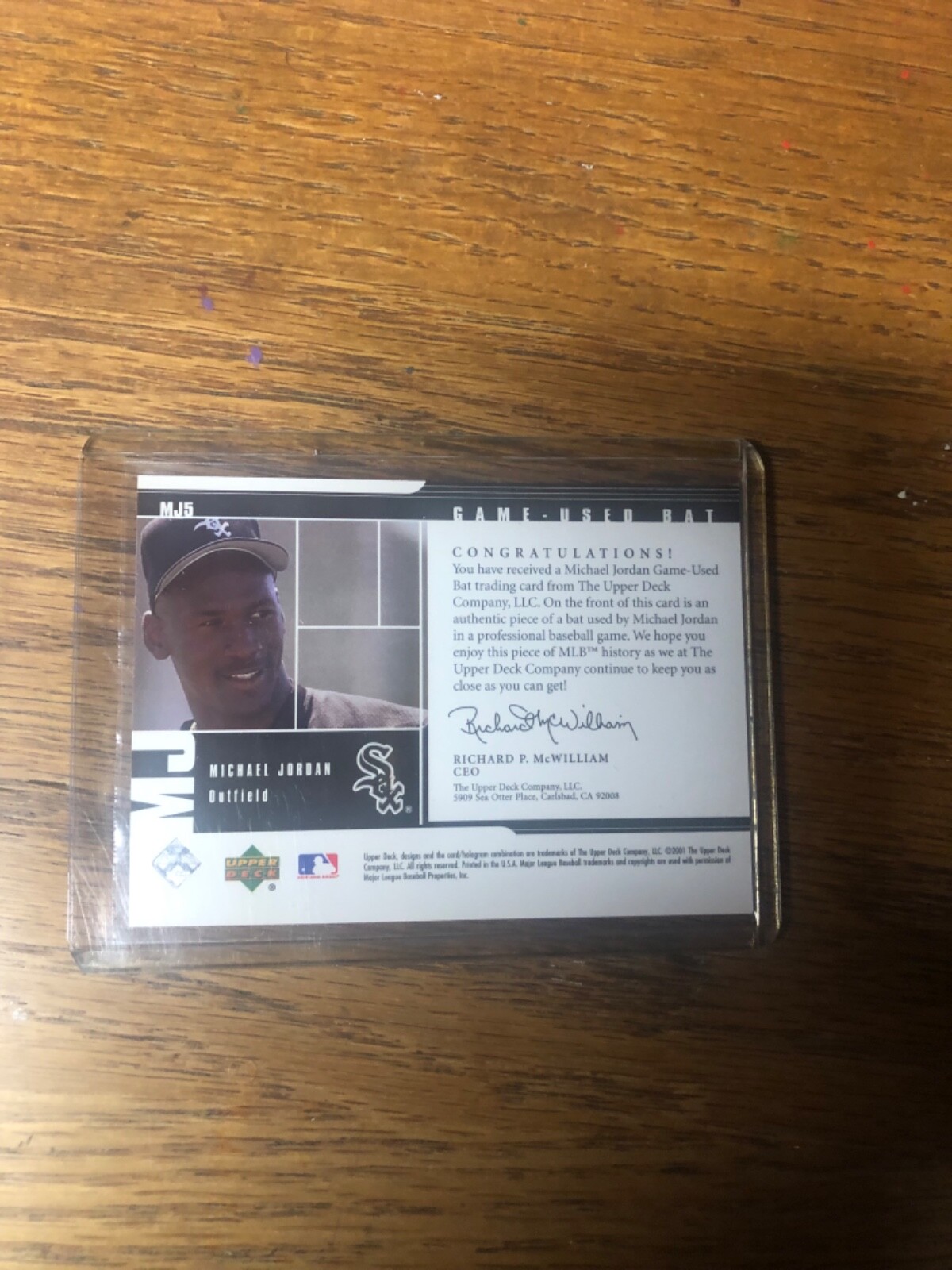 2001 Upper Deck Prospect Premieres BAT Michael Jordan MJ 5 ONLY ONE ...