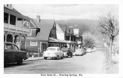 Roaring Spring Pennsylvania East Main Street Scene Antique Postcard ...