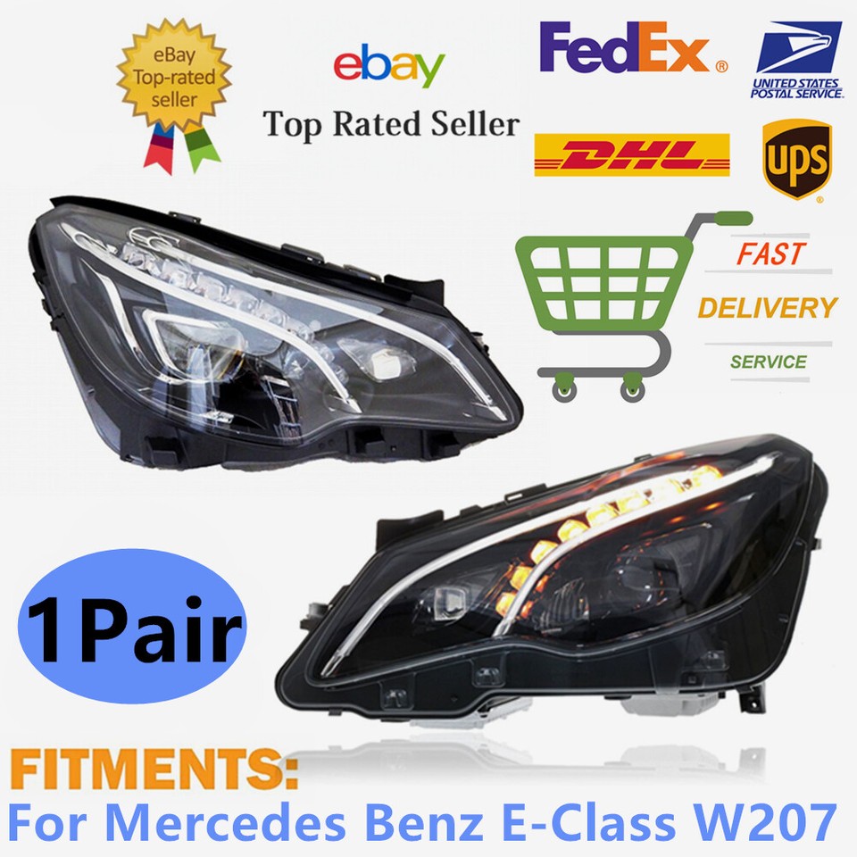 2PCS For Mercedes Benz E-Class W207 LED Headlight Assembly Set Turn ...